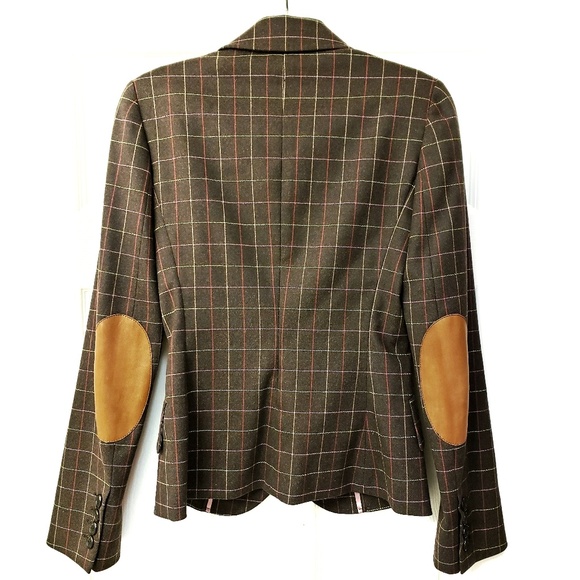 Kulson | Jackets & Coats | Kulson Windowpane Blazer Leather Italy ...